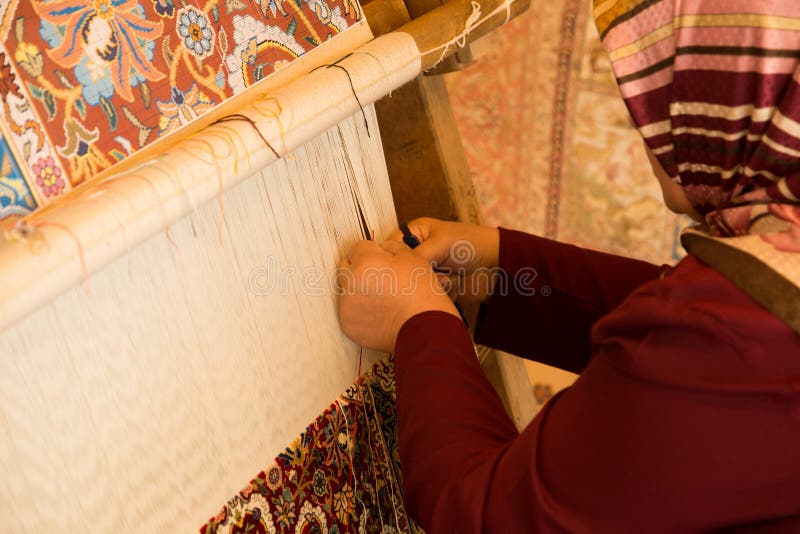 Woman Making Carpet editorial photo. Image of turkey - 34530411