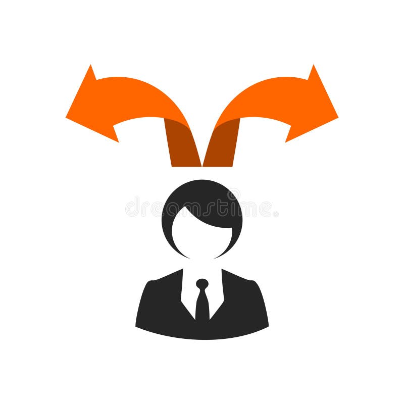 Woman Making a Choice Icon or Logo Stock Vector - Illustration of ...