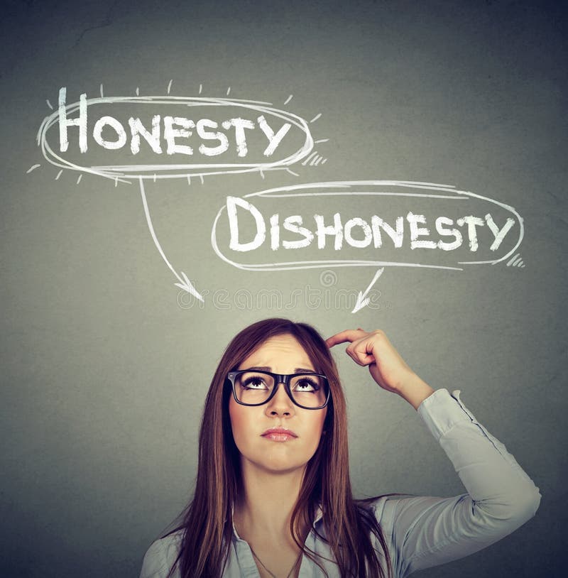 Woman Making a Decision Honesty Vs Dishonesty Stock Image - Image of ...