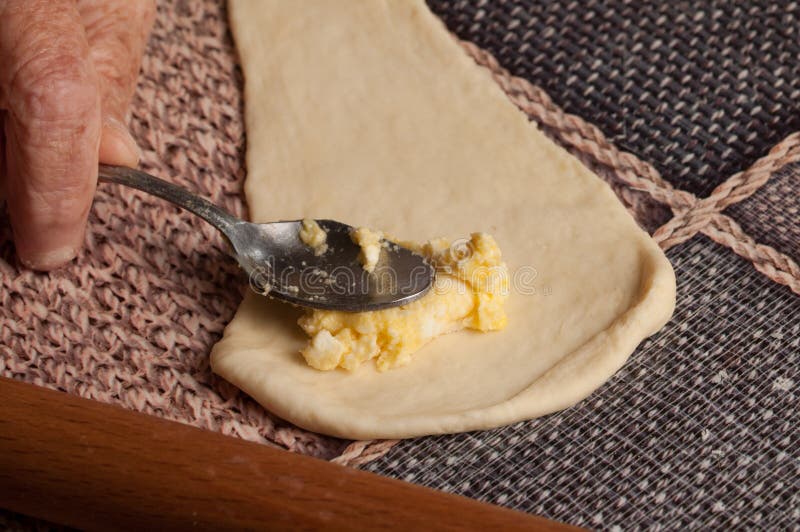 Woman Making Dought.Dought for Pizza and Bread Stock Image - Image of ...