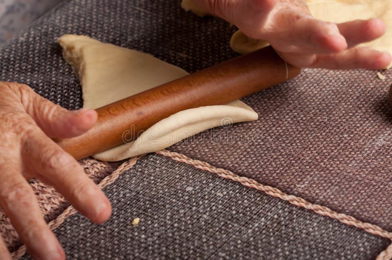Woman Making Dought.Dought for Pizza and Bread Stock Image - Image of ...