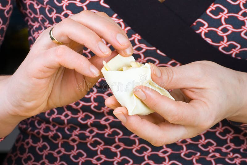 Woman making dumplings stock photo. Image of eating, dumpling - 31185306