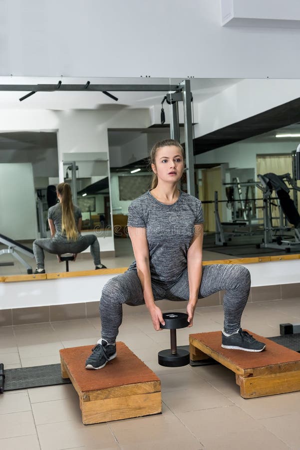 Woman Making Exercise with Dumbbell Stock Photo - Image of lifestyle ...