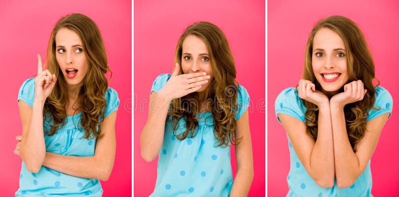 Woman making faces stock photo. Image of making, gesture - 12965694