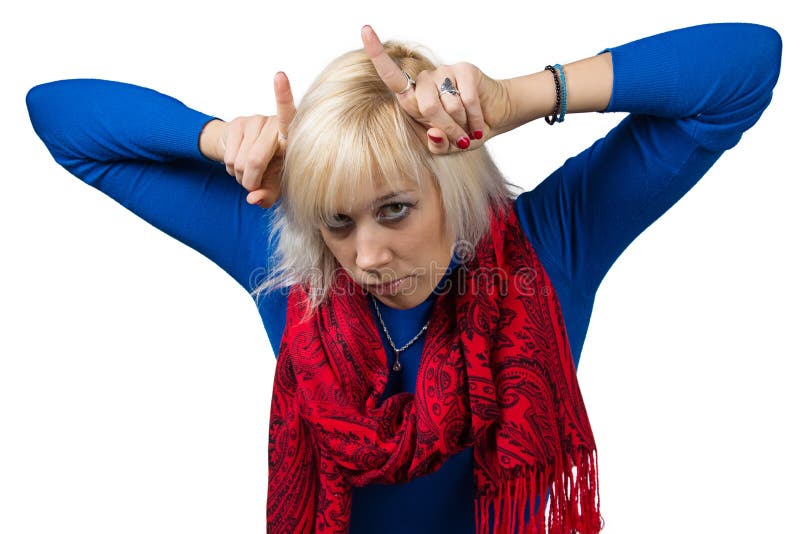 Woman making faces stock image. Image of caucasian, closeup - 37544557