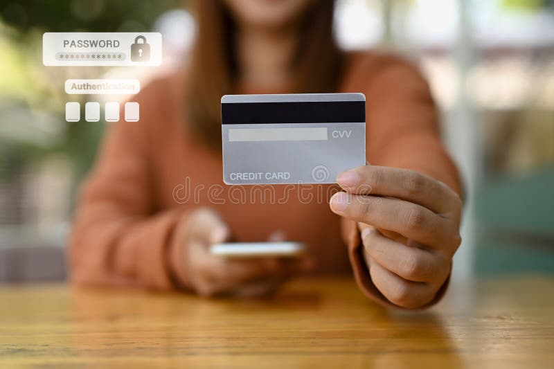 Woman Making Financial Transaction and Receive Verification Codes by ...