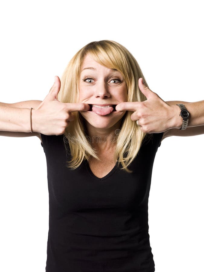 Woman making a funny face stock photo. Image of expression - 9566804