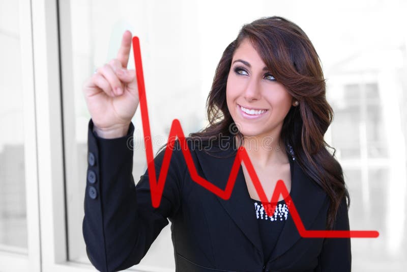 Woman Making Graph Chart stock image. Image of confident - 14723583