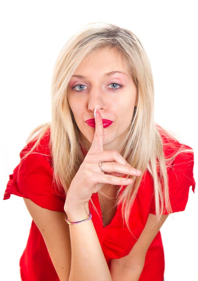 Woman Making a Hush Gesture Stock Photo - Image of bliss, silent: 37157952