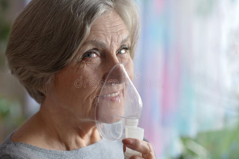 Woman making inhalation stock photo. Image of human, adult - 38431758
