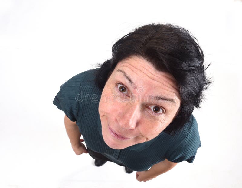 Woman Making Mockery on White Stock Image - Image of adult, happiness ...