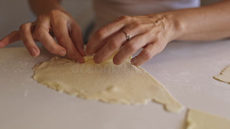 Pastry Chef Crimping Edges of Pie Crust Stock Video - Video of cooking ...