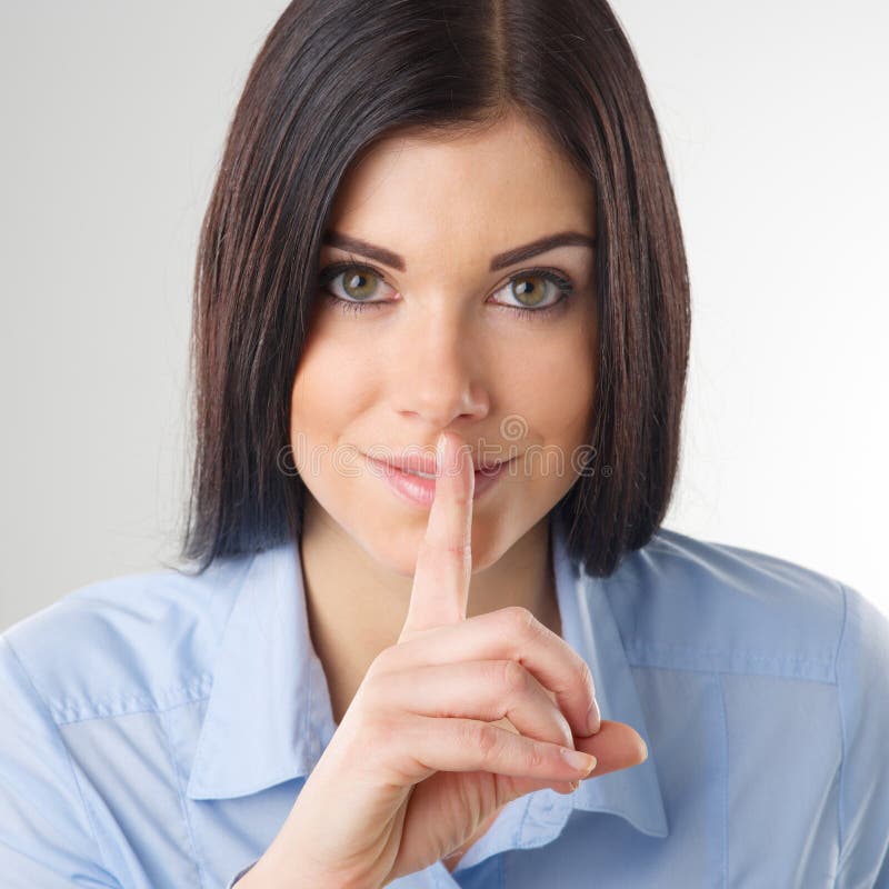 Woman Making a Shushing Gesture Stock Image - Image of hush, face: 35745687