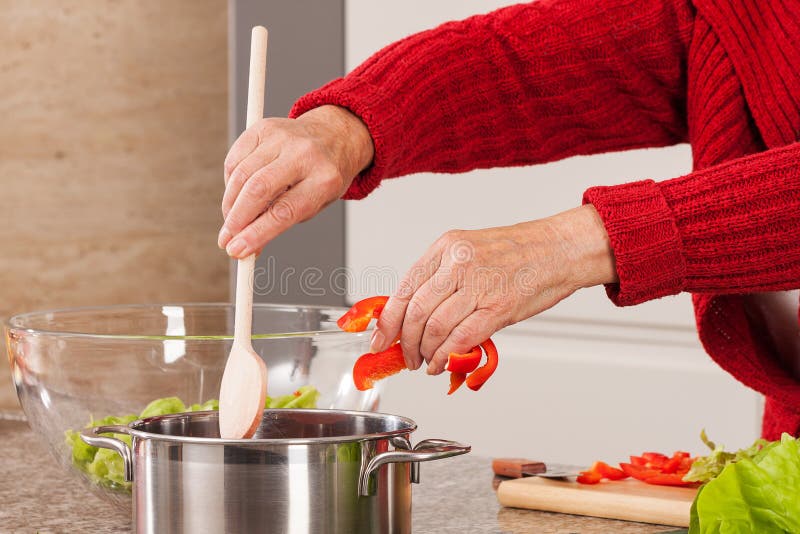 Woman making soup stock photo. Image of domicile, cooking - 39925038