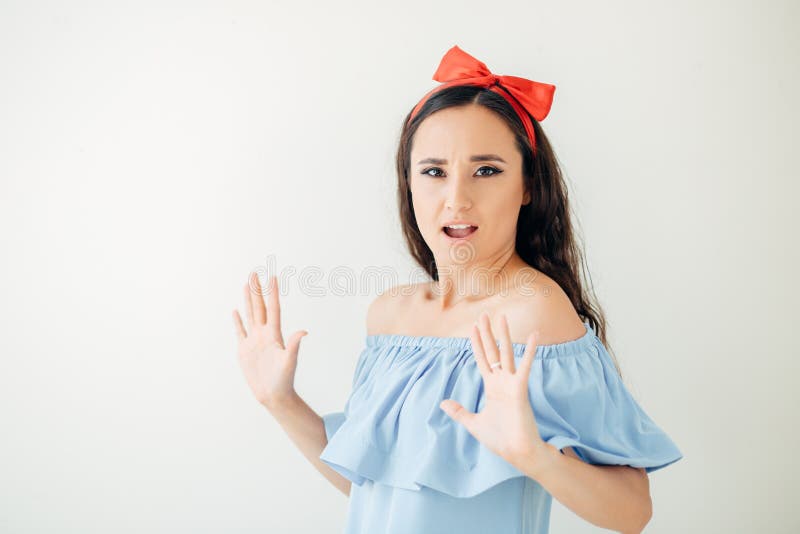 A Woman Making Stop Gesture with Her Hand Stock Photo - Image of people ...