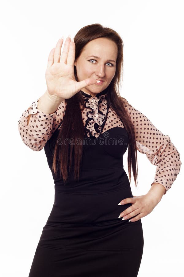 Woman making stop sign stock image. Image of pretty, prohibition - 31217855