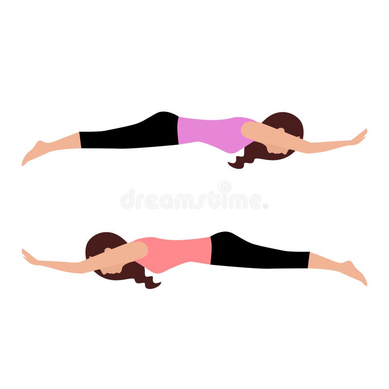 Woman Making Yoga Asana Vector Illustration Isolated on White Stock ...