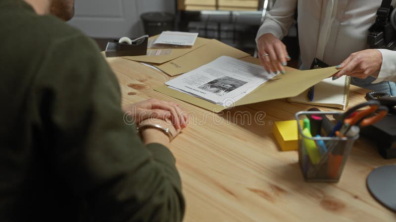 Woman and Man Analyze Documents in Office Setting, Suggesting a ...