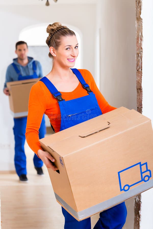 Woman Moving in Her New House Stock Image - Image of couple, apartment ...