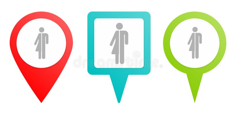 Woman, Man Pin Icon. Multicolor Pin Vector Icon Stock Illustration ...