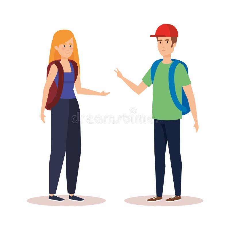 Two Students Talking in the Dorm Vector Isolated Illustration Stock ...