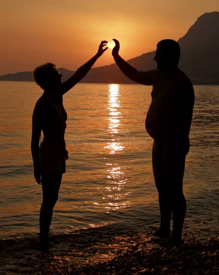 Romantic sunset stock photo. Image of horizontal, people - 43888836