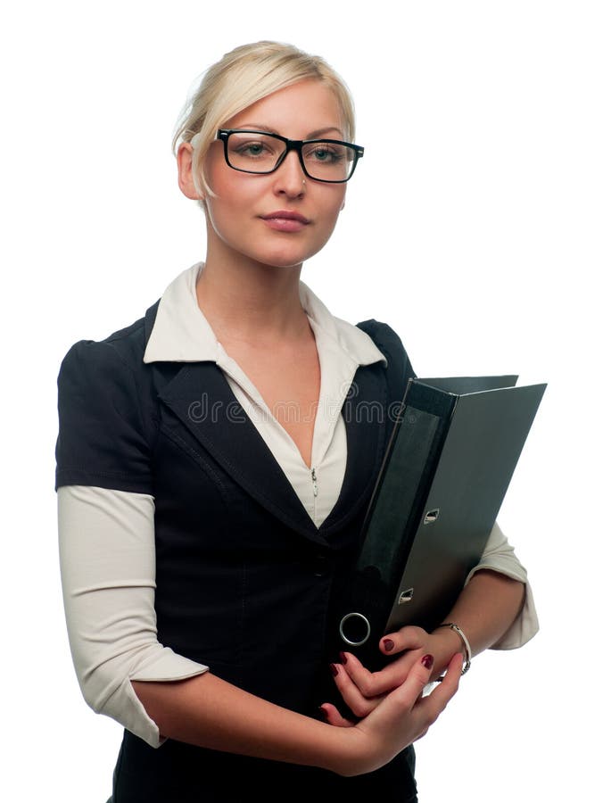 Woman Manager with a Folder Stock Photo - Image of clothing, beautiful ...
