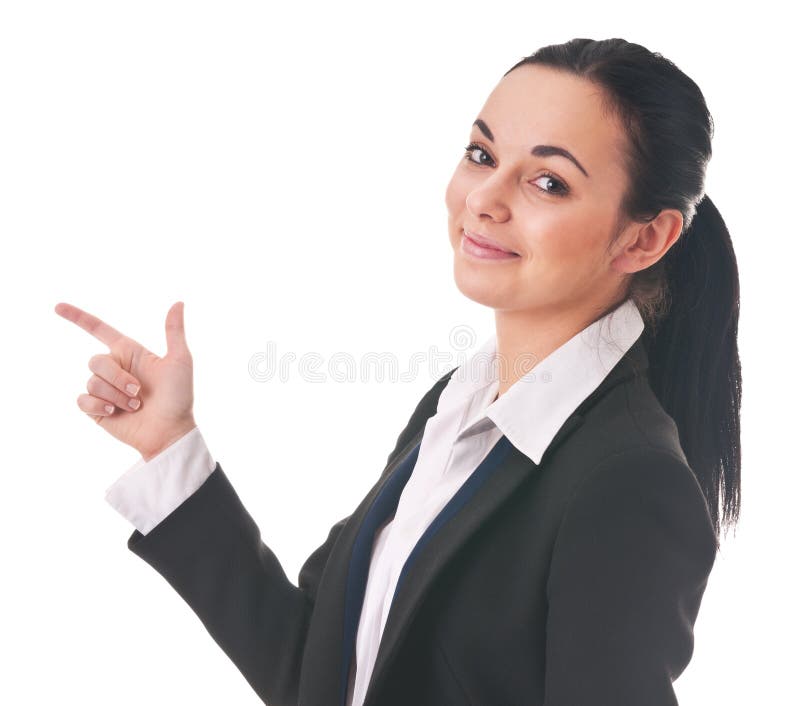 Woman Manager Shows the Direction of Finger Stock Photo - Image of ...