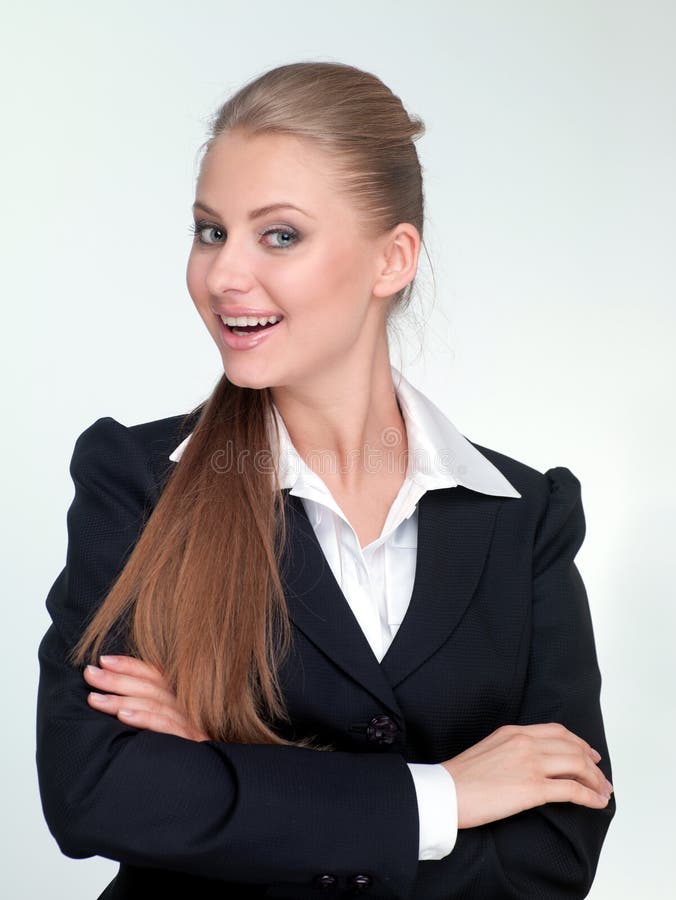 Woman manager in a suit stock photo. Image of happy, clothing - 19370914