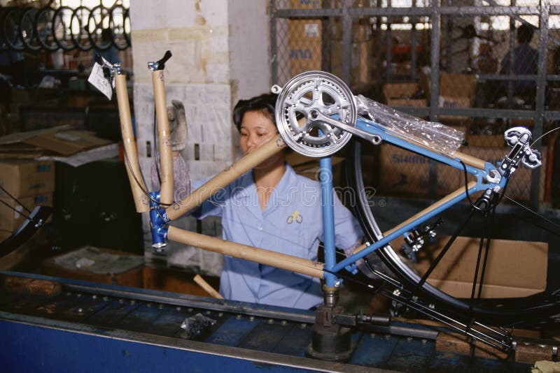 Woman on Manufacturing Assembly Line Editorial Stock Image - Image of ...