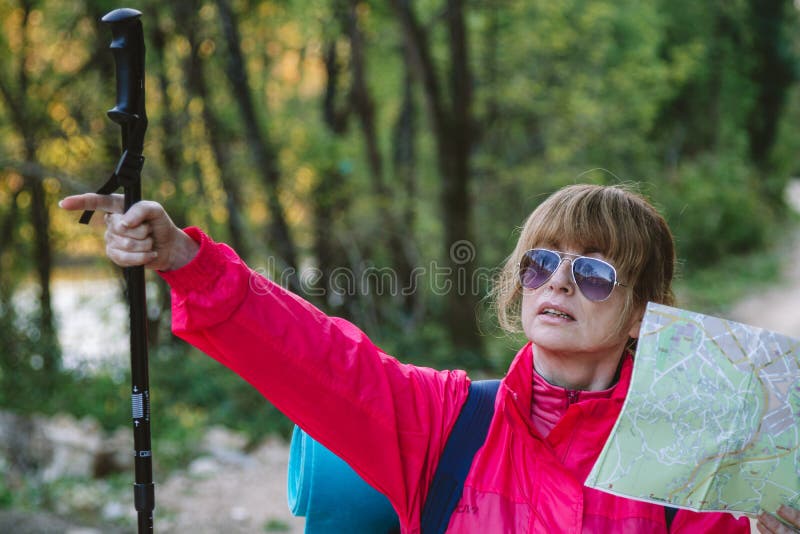 Woman with Map and Backpack Stock Photo - Image of caucasian, outdoor ...