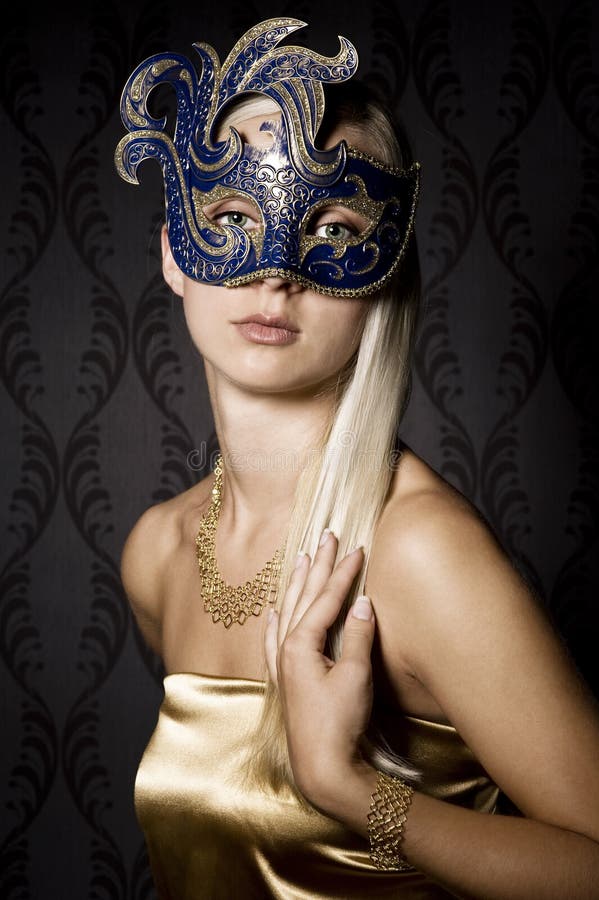 Woman in mask stock image. Image of luxury, jewelry, mystery - 15186091