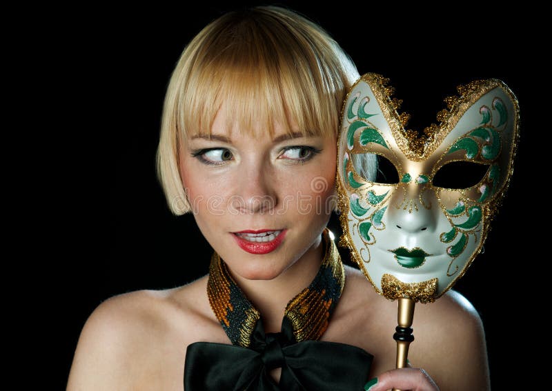 Woman with mask stock image. Image of black, fashion - 24623379