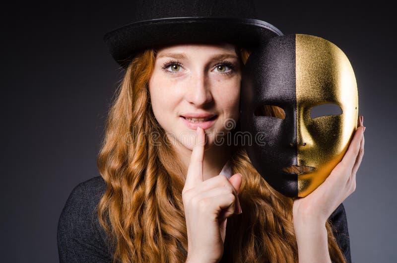 Woman with mask stock image. Image of businesswoman, confidential ...