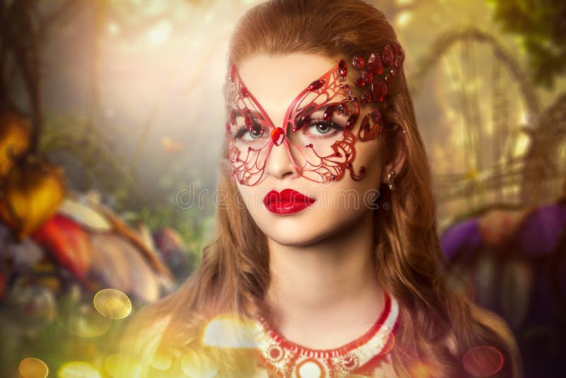 Woman with mask. stock photo. Image of firefly, cabaret - 55959462