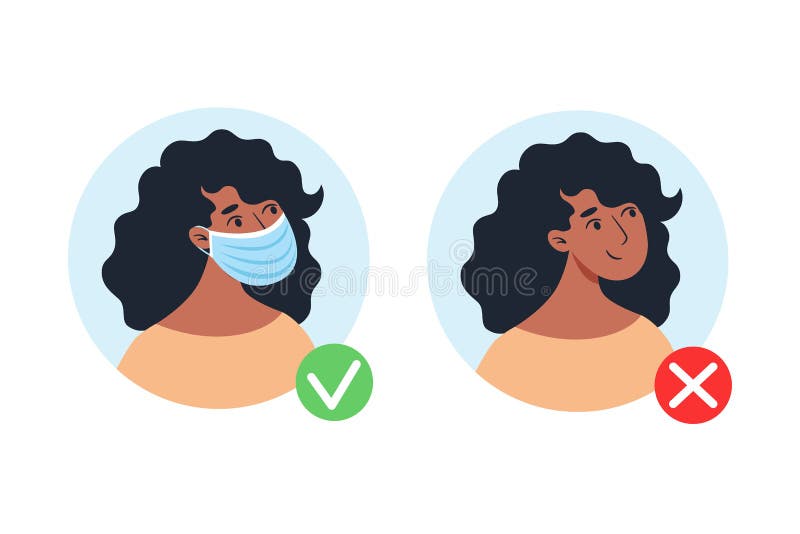 A Woman in a Mask and without a Mask, No Entry without a Mask Stock ...