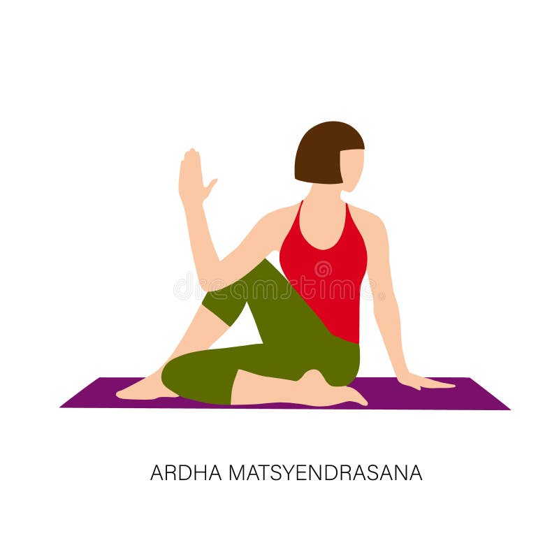 Matsyendrasana Vector Stock Illustrations – 120 Matsyendrasana Vector ...
