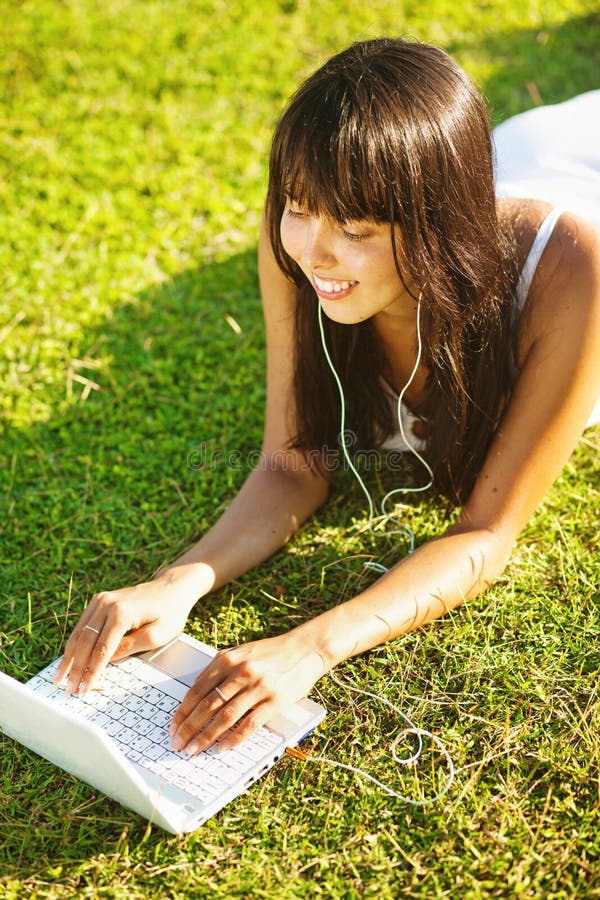 Woman in a meadow stock image. Image of female, outdoor - 61745851