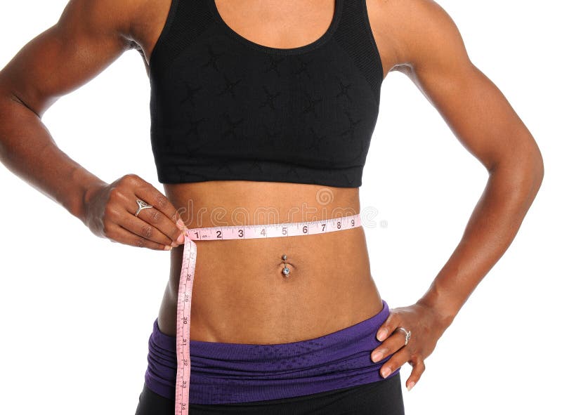 Woman Measuring Waist stock image. Image of dark, cropped - 26177605