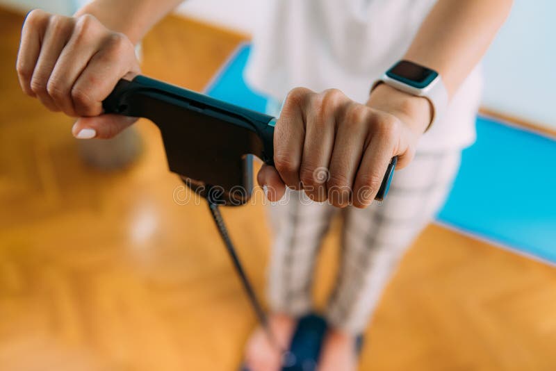 Woman Measuring Weight on Digital Scale Stock Image - Image of scale ...