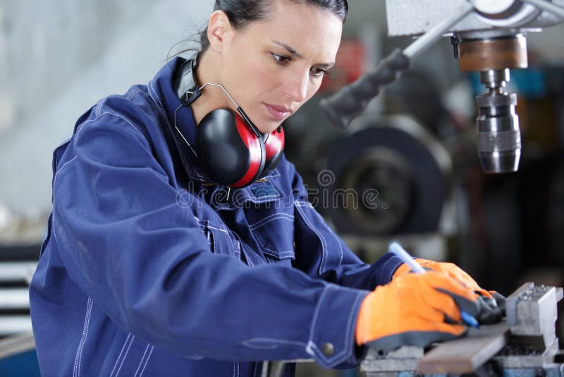 Woman Mechanic Working with Tools Stock Image - Image of manufacturing ...