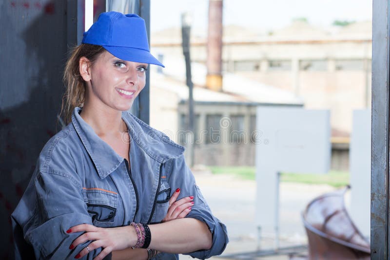 Woman Mechanic in a Workshop Stock Image - Image of adult, beautiful ...