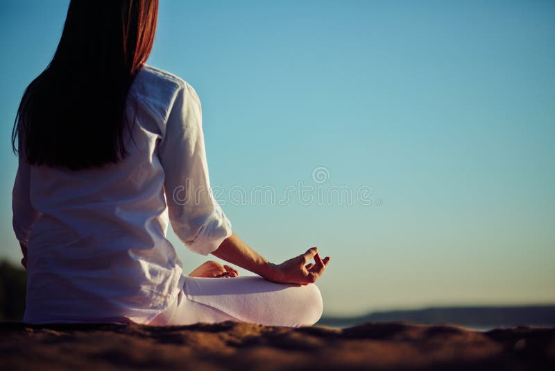 Woman meditating stock photo. Image of pose, exercise - 6785870