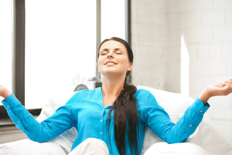 Beautiful Relaxed Zen Teen Meditation in Bikini Stock Image - Image of ...