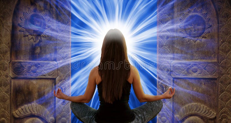 Woman in meditation stock photo. Image of girl, outdoors - 140886934