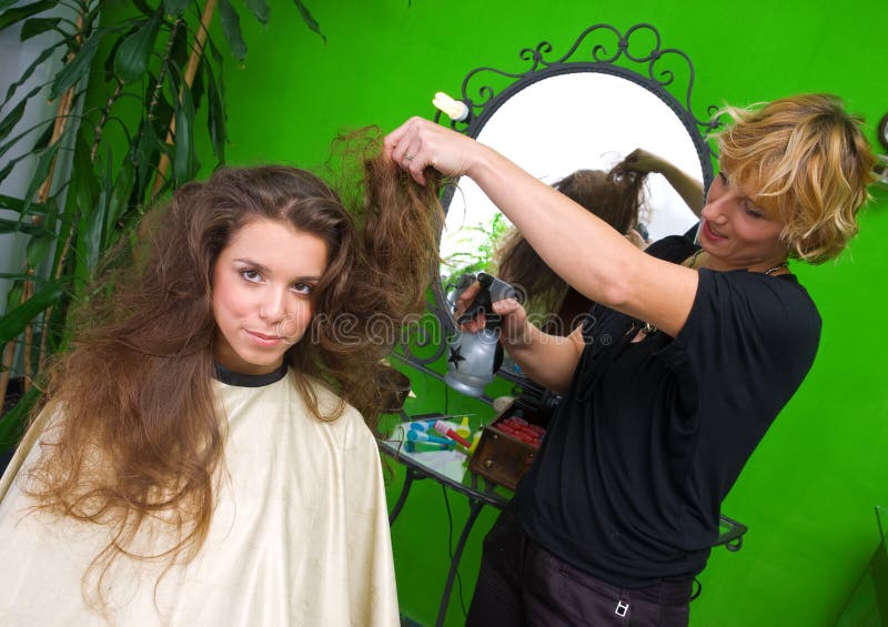 Woman with messy hair stock image. Image of towel, brushing - 10456985