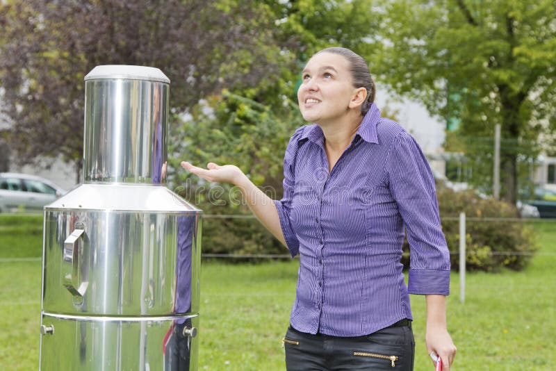 Woman Meteorologist Expects Rain Stock Photo - Image of cute ...