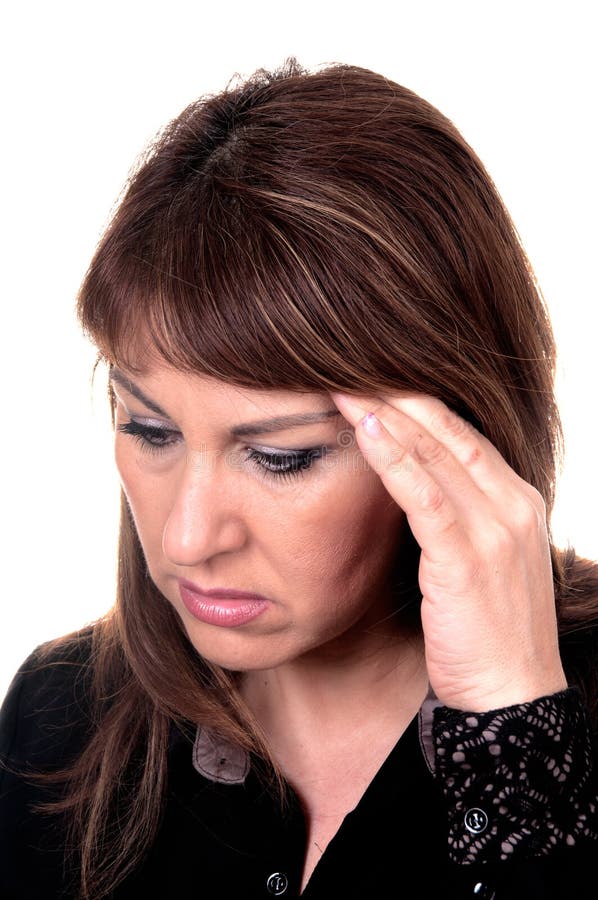 Woman with migraine stock photo. Image of person, pressure - 26212590