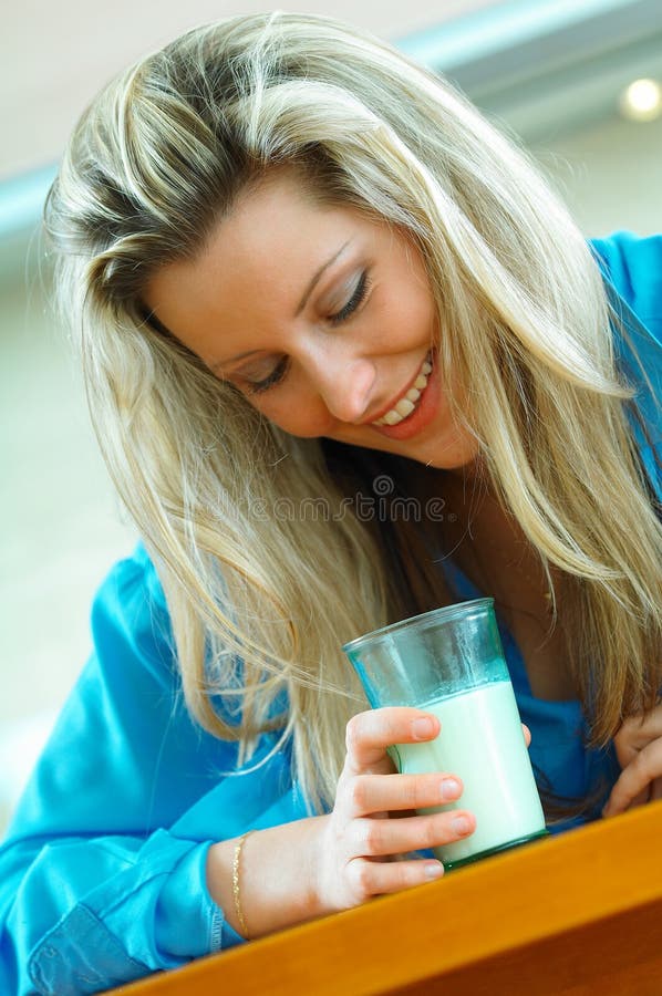Woman with milk stock photo. Image of food, fresh, delicious - 29577184