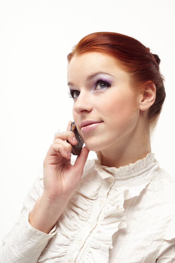 Woman with mobile phone stock photo. Image of communication - 13763312